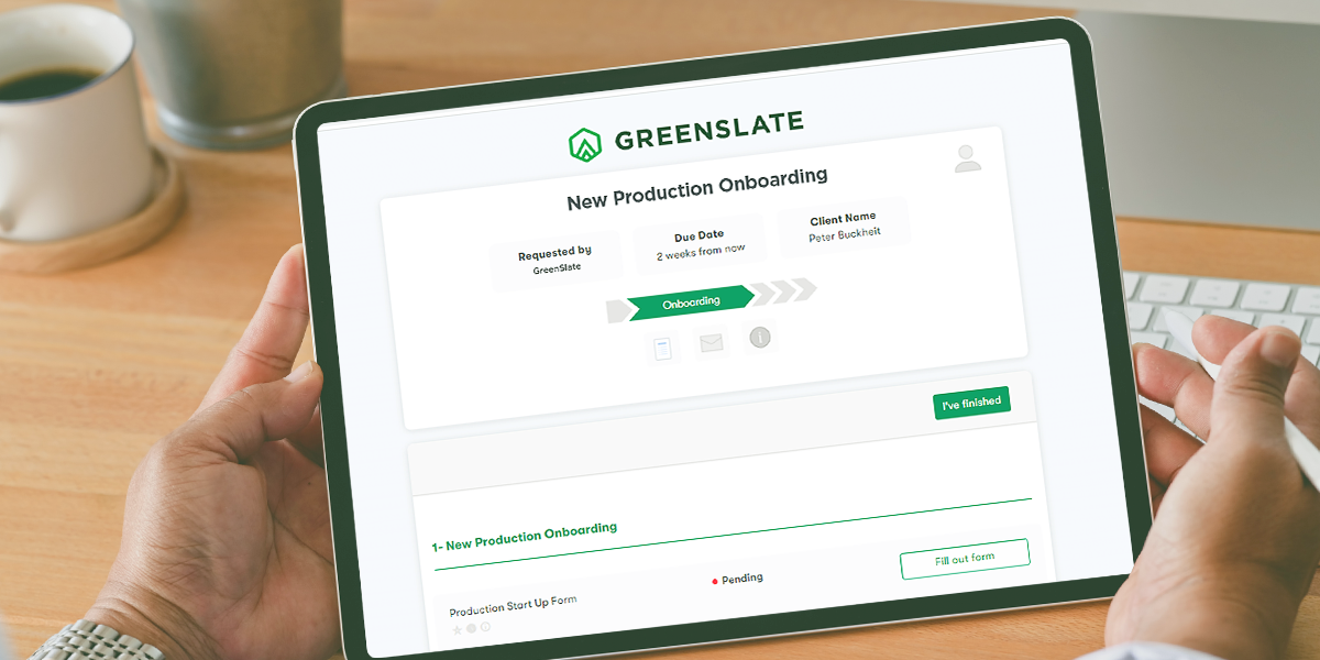 GreenSlate Production Onboarding